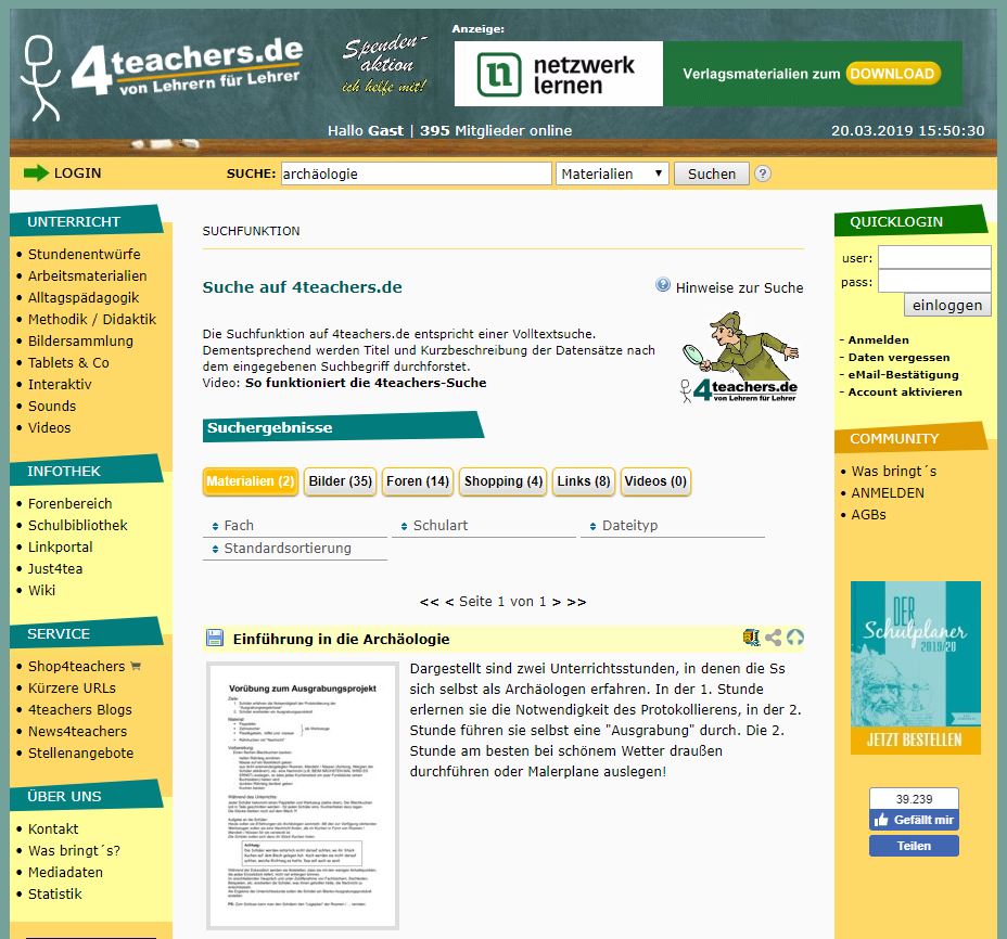 4teachers – Thema Archäologie – Archäologie der Zukunft